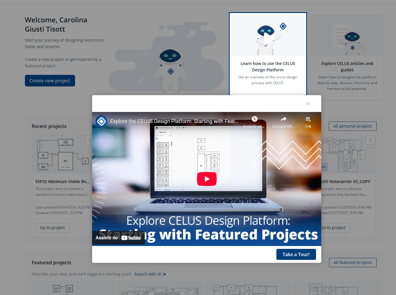 Design Studio Welcome Screen
